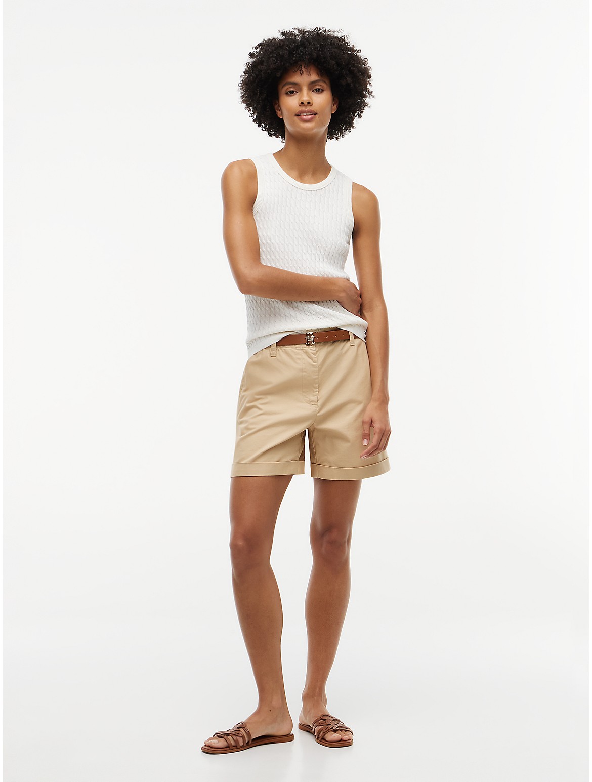 TOMMY HILFIGER women's lightweight twill 5 chino short -